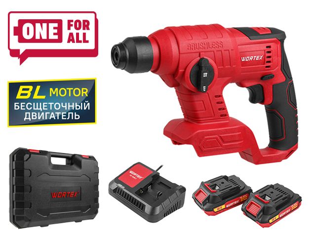 Cordless rotary hammer WORTEX CRH 1810 (Battery and charger included ...