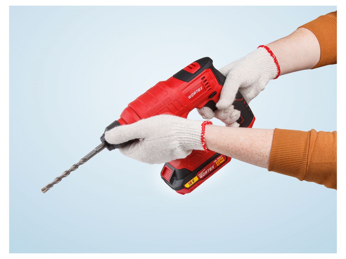 Cordless rotary hammer WORTEX CRH 1810 (Battery and charger included ...