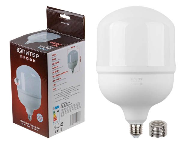 LED industrial bulb T160 55W 170-240V E27 6400K ЮПИТЕР - NINGBO ECO GROUP