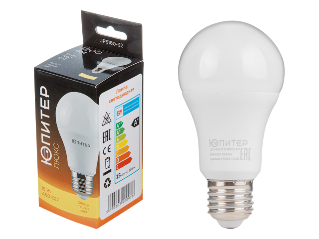 LED bulb A60 15W 170-240V E27 3000KЮПИТЕР - NINGBO ECO GROUP