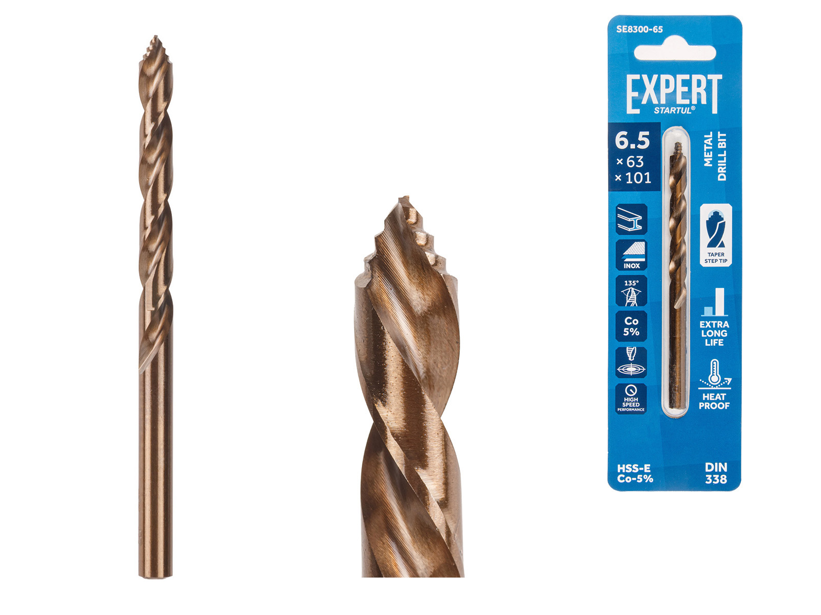 Metal drill bit HSS-Co 6.5x63x101mm EXPERT STARTUL - NINGBO ECO GROUP