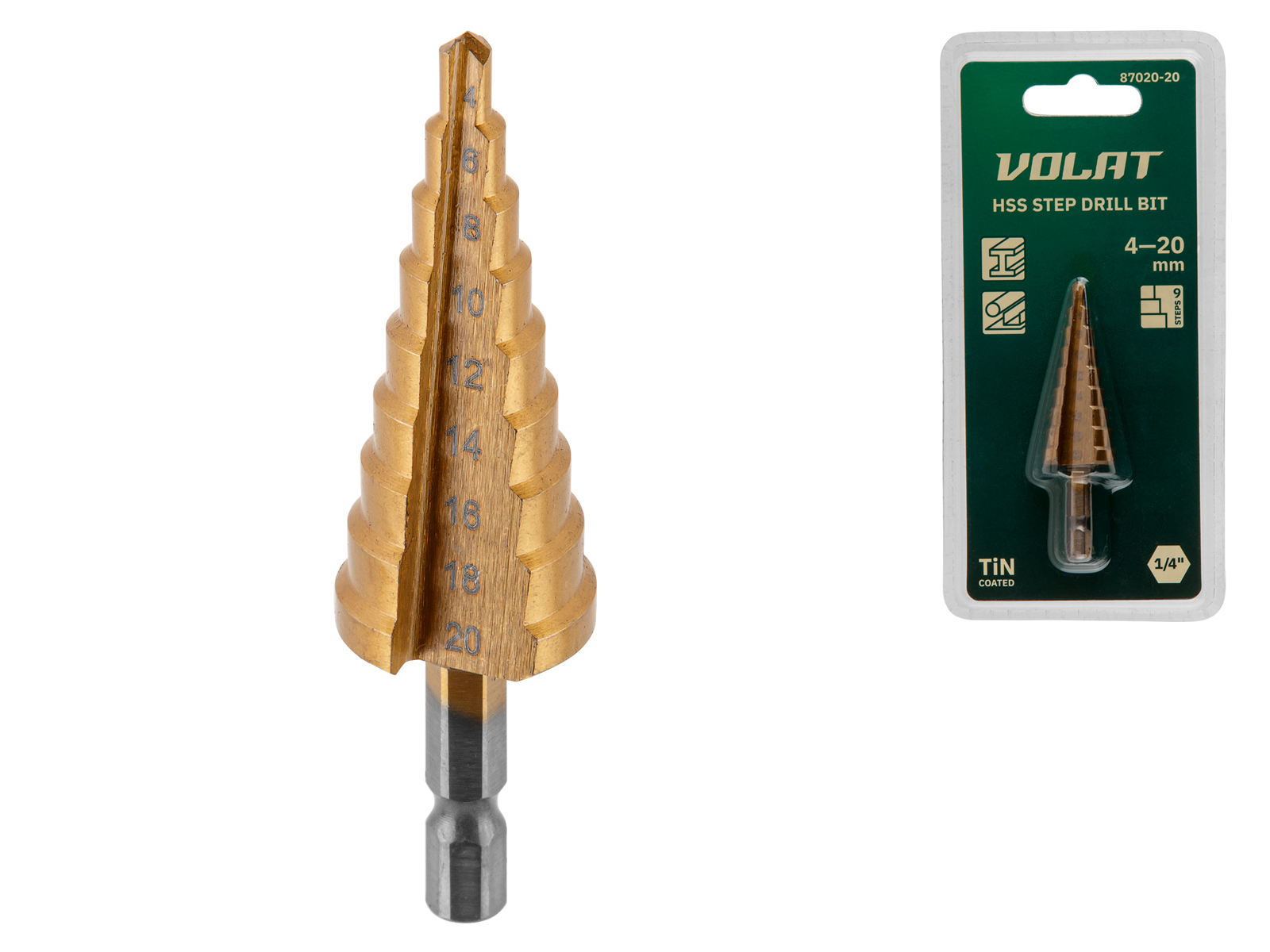 Step drill bit HSS step 4-20mm VOLAT - NINGBO ECO GROUP